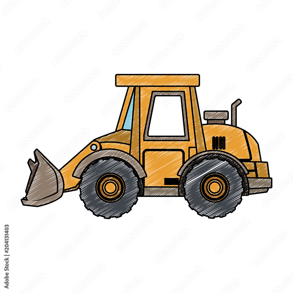 Construction backhoe vehicle vector illustration graphic design Stock ...