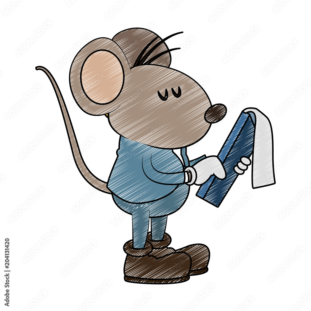 Worker mouse with clipboard vector illustration graphic design Stock ...
