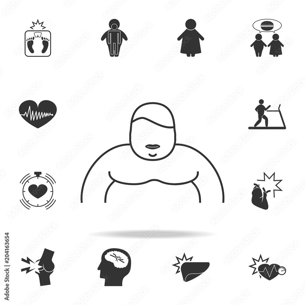 an obese person icon. Detailed set of obesity icons. Premium graphic ...