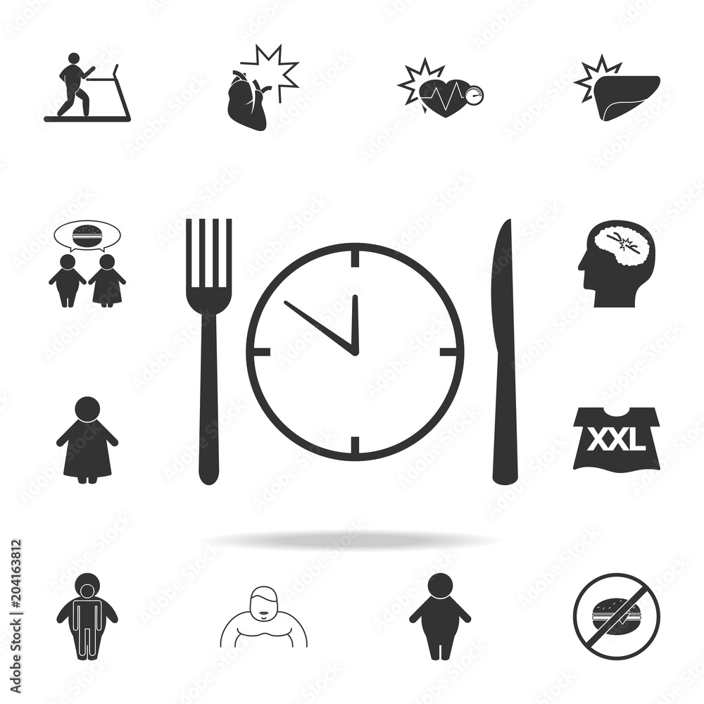 food Time icon. Detailed set of obesity icons. Premium graphic design ...
