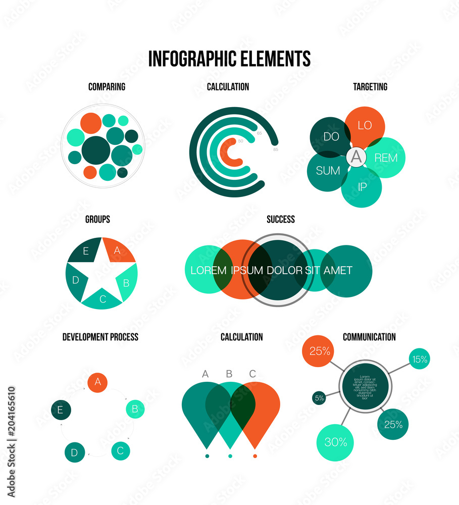 Eco Hipster Green Infographic Vector Statistic Graphic Chart Set ...