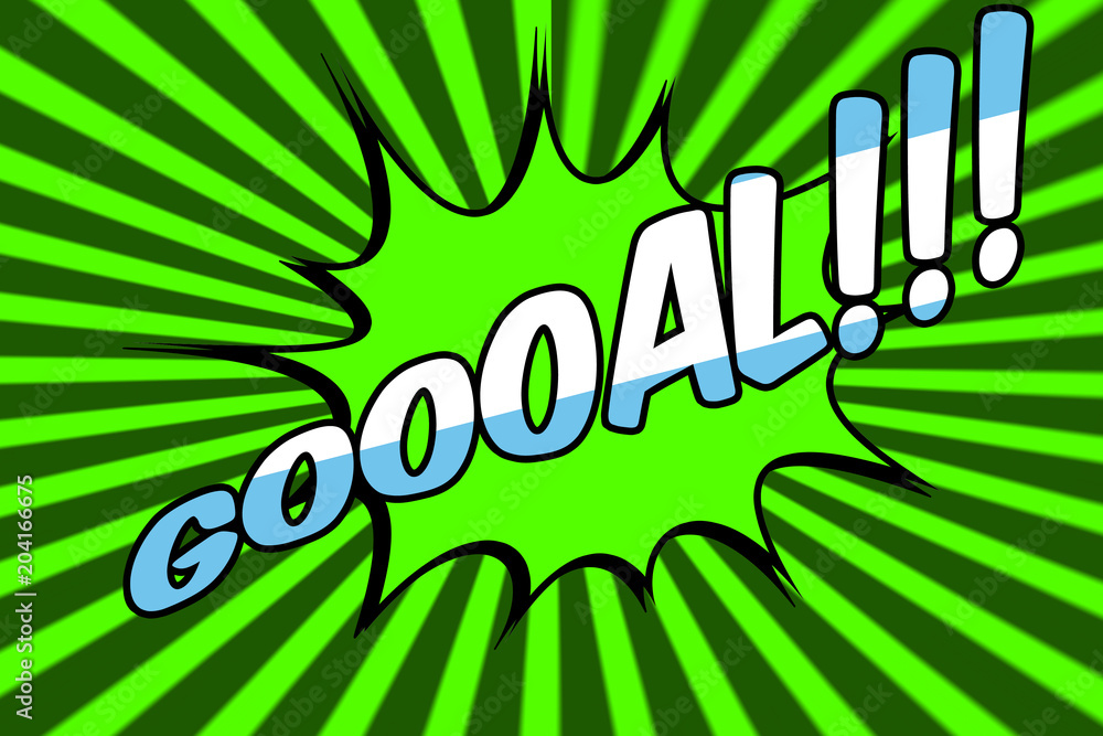 Goal for Argentina concept with a pop art comic book cartoon of the ...