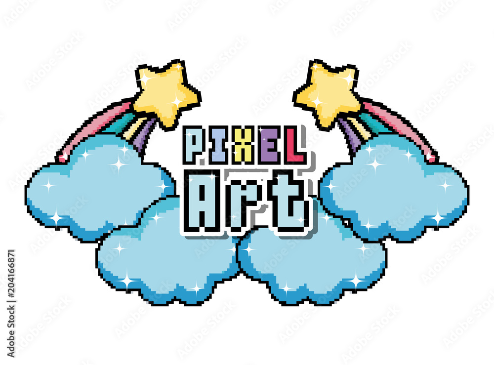 Pixel art cartoon Stock Vector | Adobe Stock
