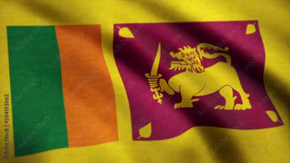 Animated flag of sri lanka - seamless loop. Sri Lanka Flag Close Up ...
