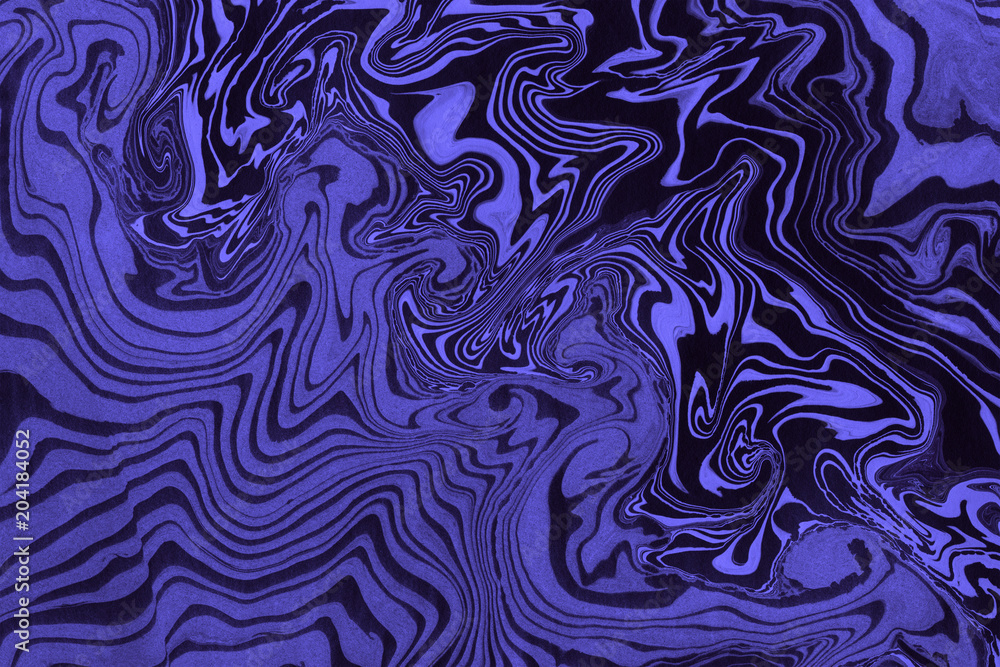 Suminagashi marble texture hand painted with indigo ink. Digital paper ...