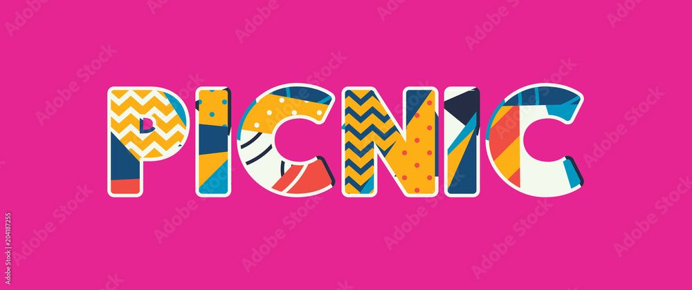 Picnic Concept Word Art Illustration Stock Vector | Adobe Stock