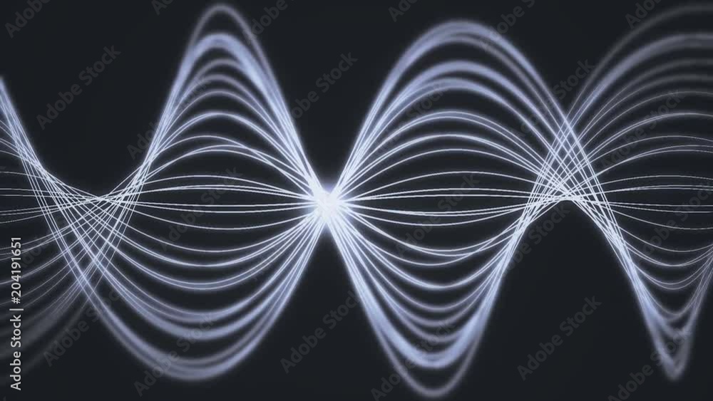 Seamless background animation of abstract wave form. flowing streaks ...