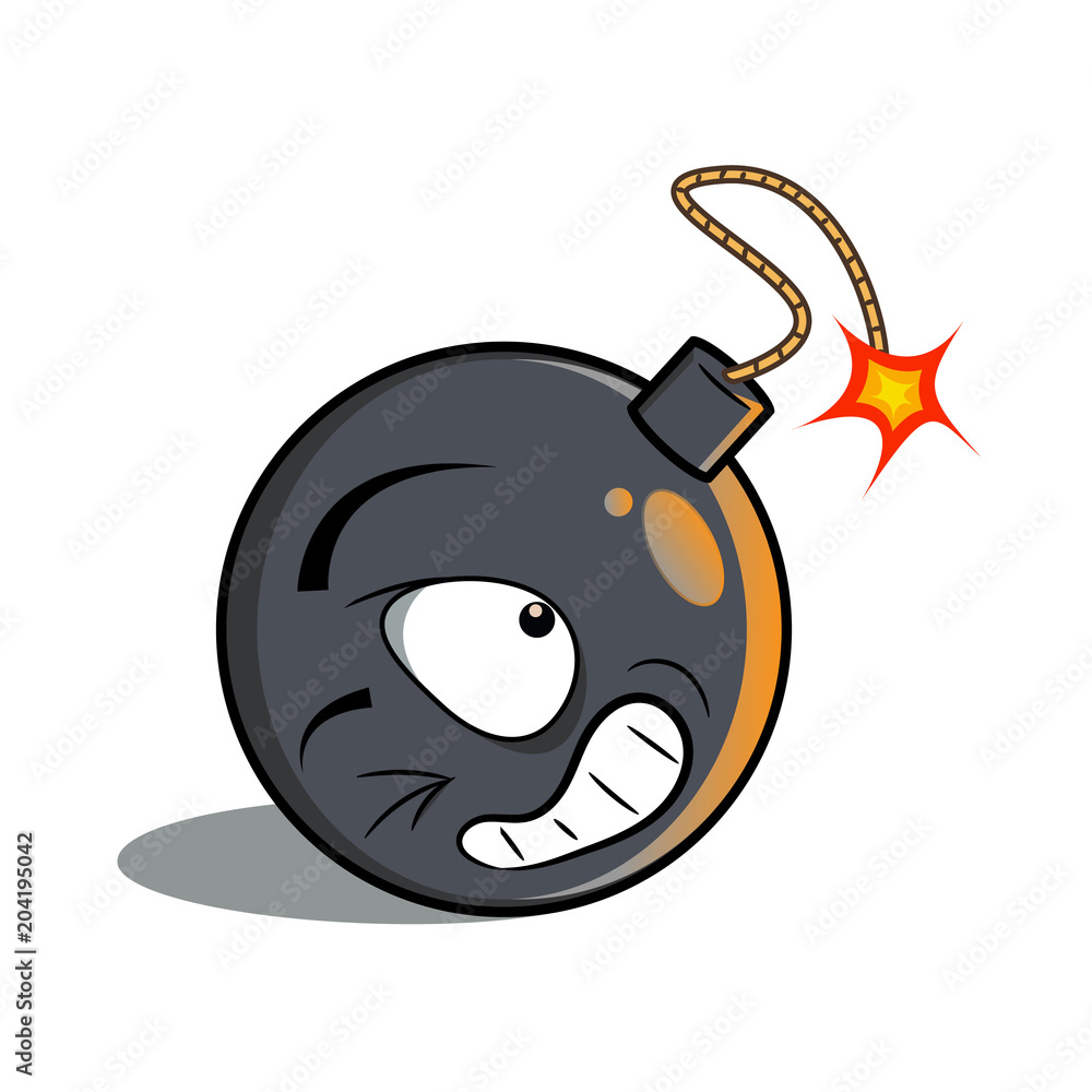 Bomb character. Flat vector illustration in cartoon style isolated on ...