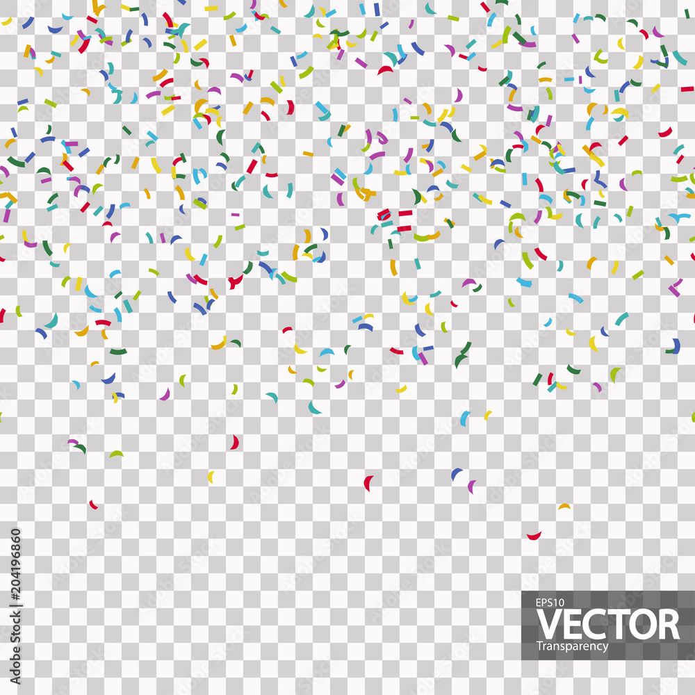seamless confetti party background with vector transparency Stock Vector | Adobe Stock