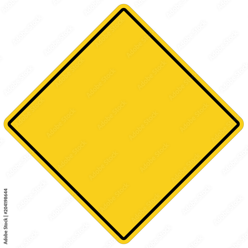 blank yellow sign. empty yellow symbol on white background. empty ...