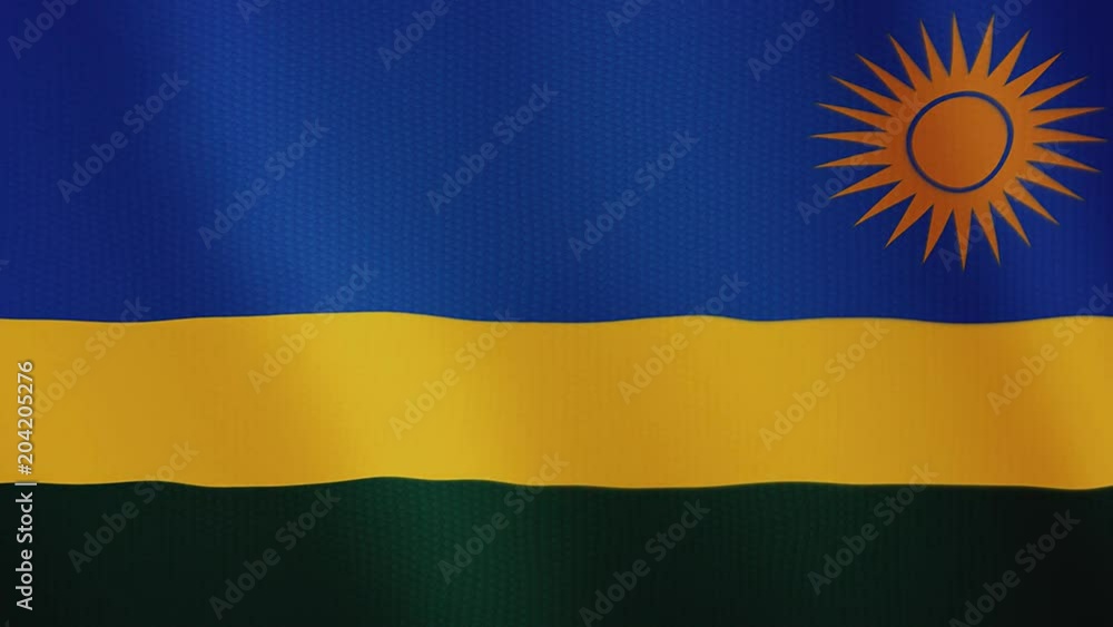 Rwanda flag waving animation. Full Screen. Symbol of the country. vídeo ...