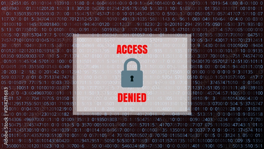 Abstract Security Technology Background. Access Denied with lock icon ...