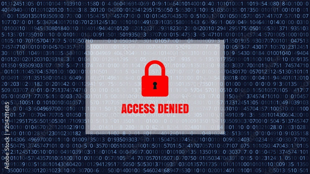 Abstract Security Technology Background. Access Denied with lock icon ...