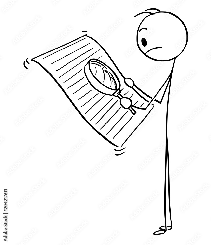 Cartoon stick man drawing conceptual illustration of upset businessman ...