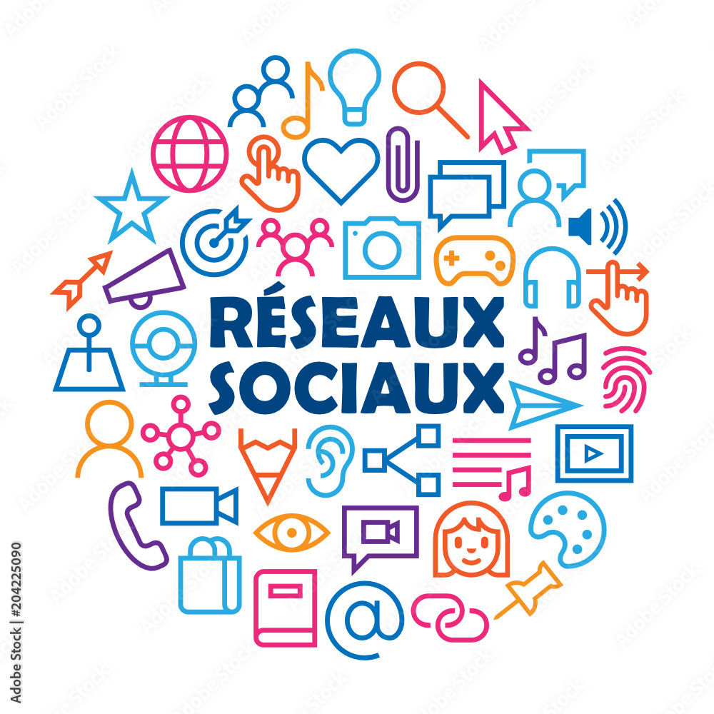 Symboles "RESEAUX SOCIAUX" vector de Stock | Adobe Stock