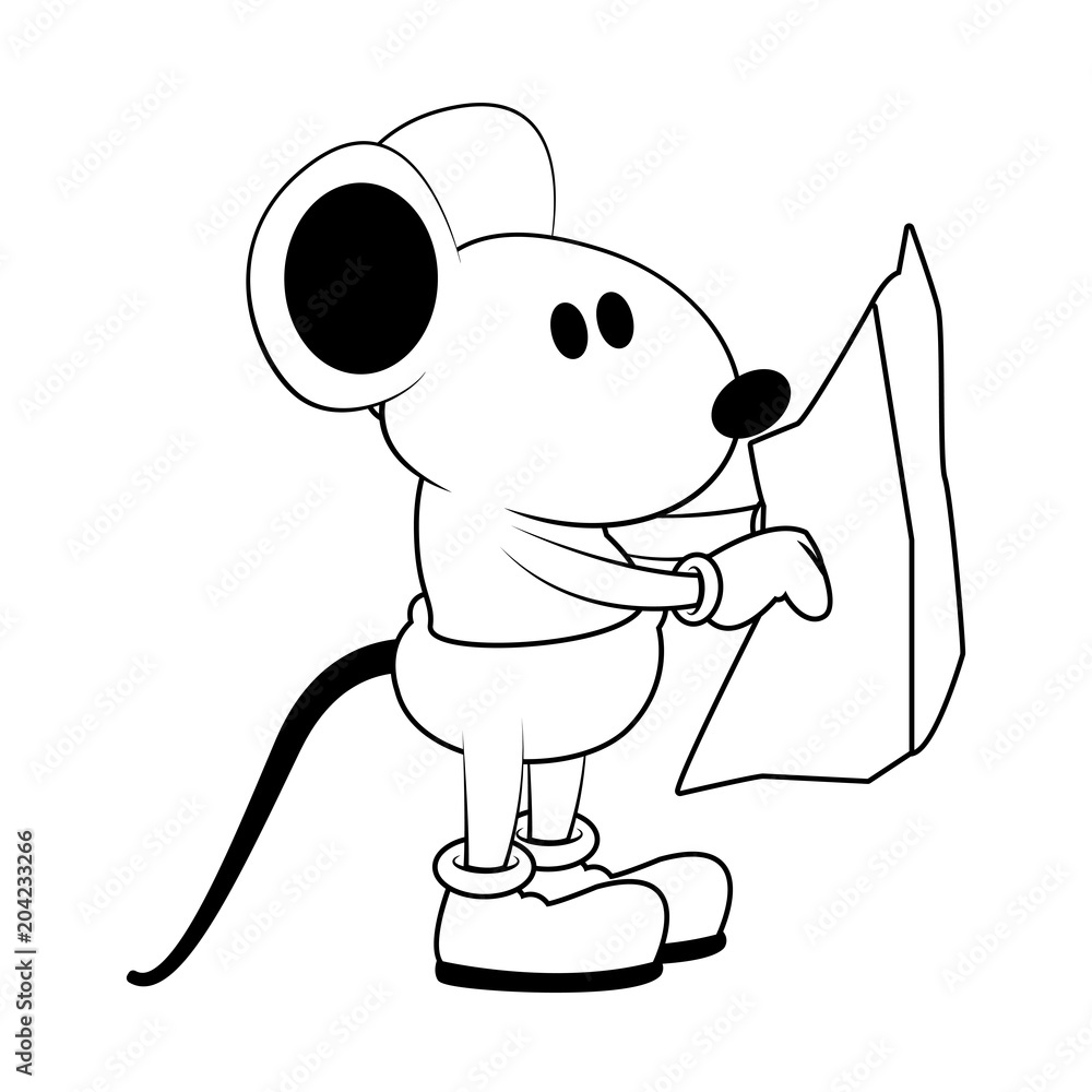 Worker mouse with construction plans vector illustration graphic design ...
