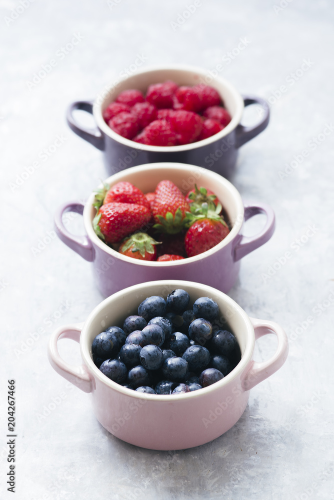 Inside Of Strawberries Blueberries