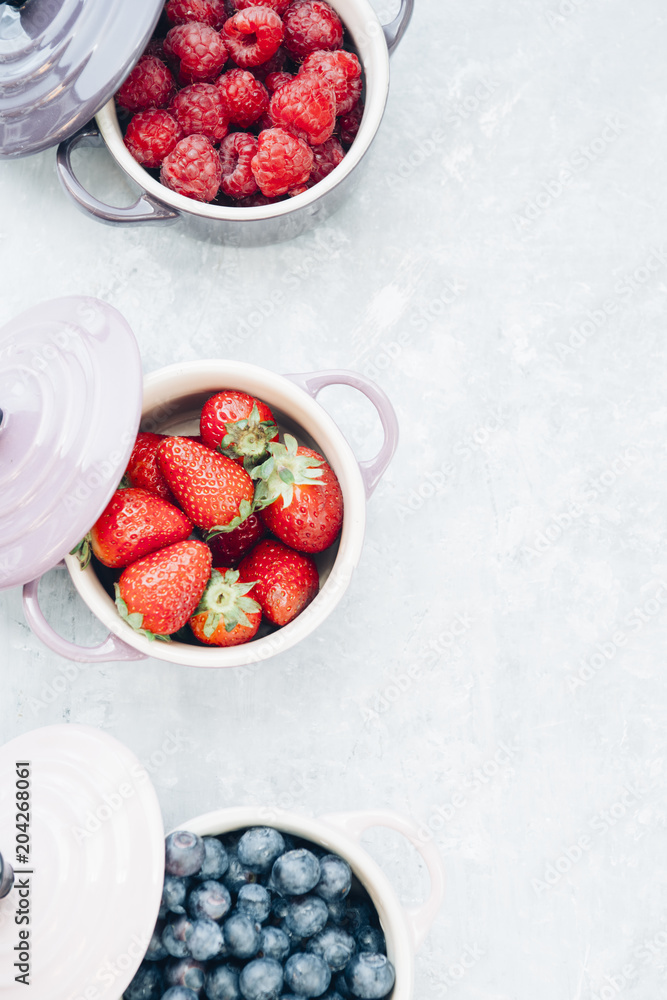 Inside Of Strawberries Blueberries