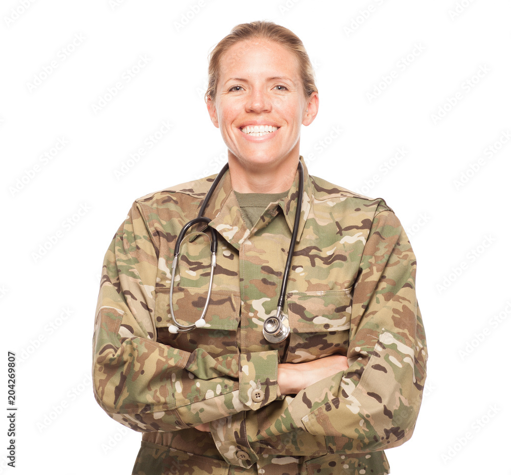 Female Army doctor in uniform. Stock Photo | Adobe Stock