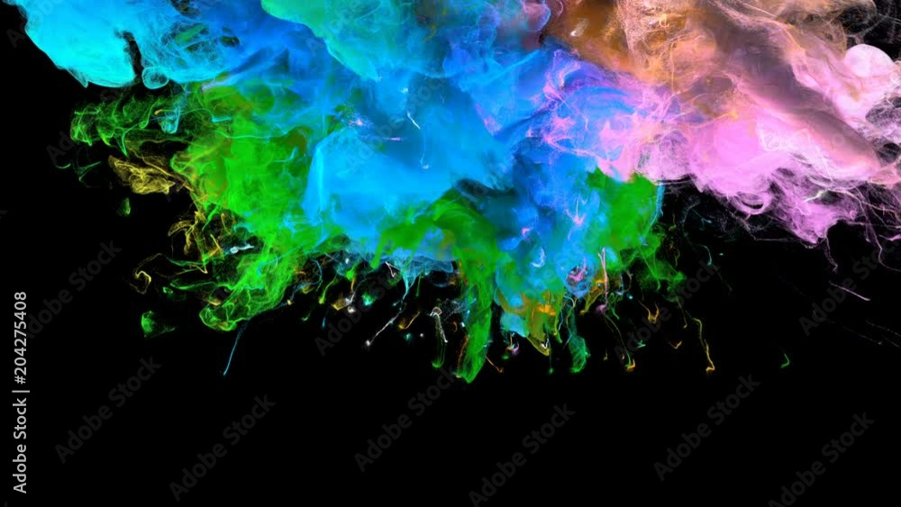 Color Burst - colorful pink blue green yellow smoke explosion from ...