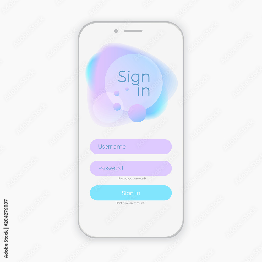 sign up screen clean mobile ui design concept application with ...