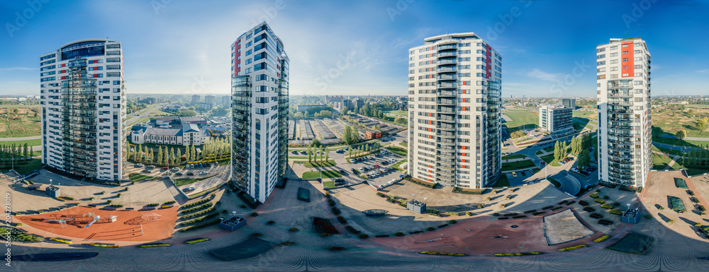 Living houses in Riga city 360 VR Drone picture for Virtual reality ...