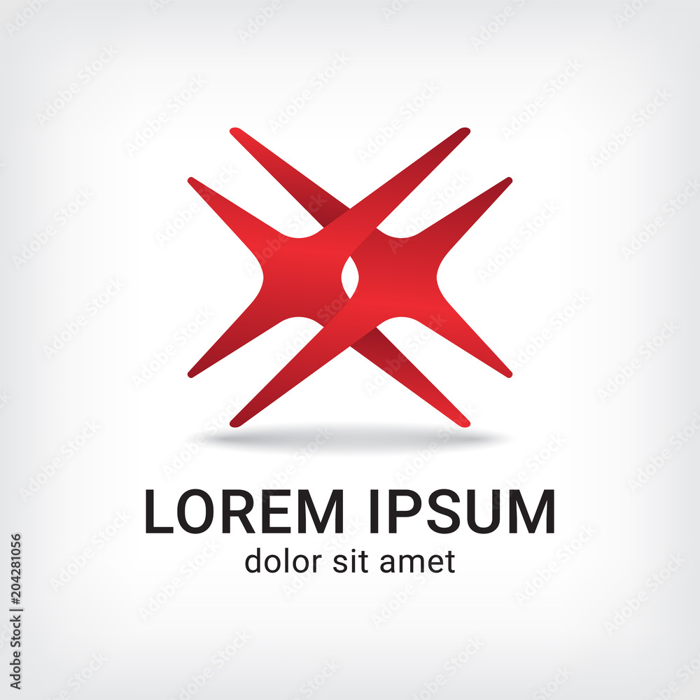 letter x vector logo design template, double angle icon, corner sign ...