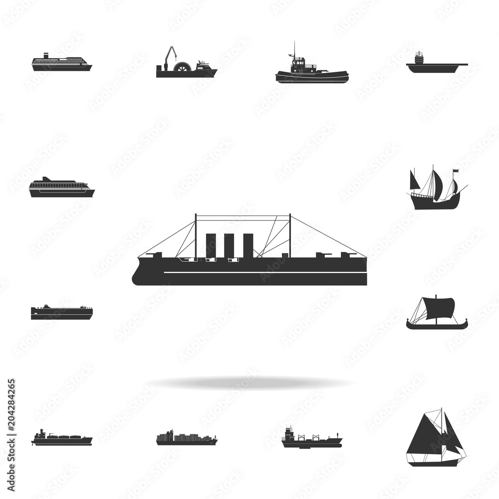 Steamship travel icon. Detailed set of water transport icons. Premium ...