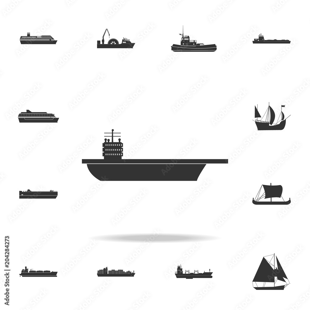 aircraft carrier icon. Detailed set of water transport icons. Premium ...