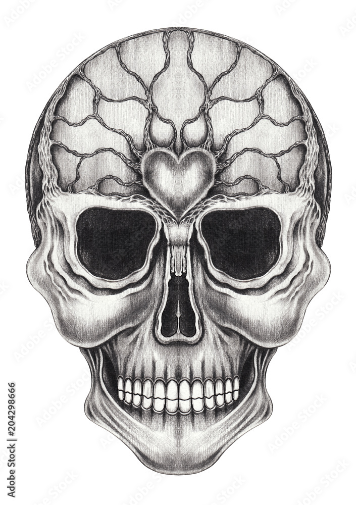 Skull Tattoo Sketches On Paper