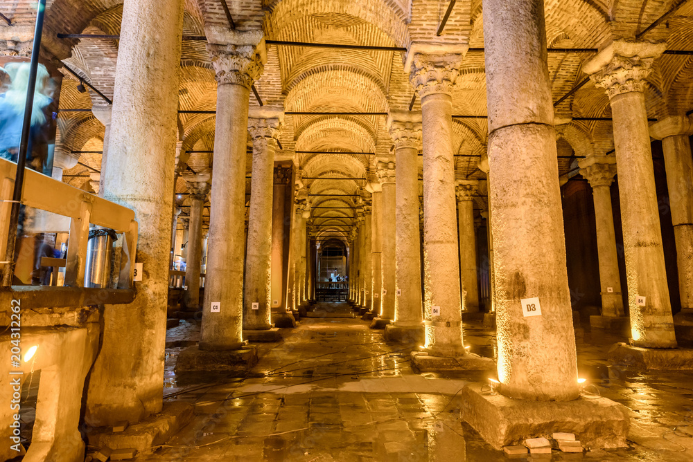 Basilica Cistern,an underground water reservoir in Istanbul Stock Photo ...