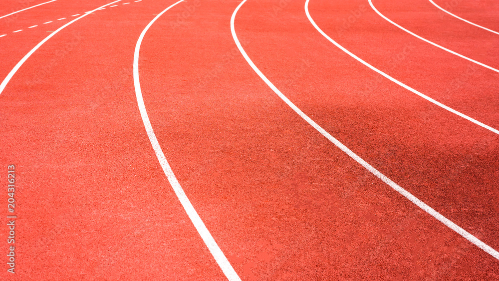 red running track on athletic stadium background texture Stock Photo ...