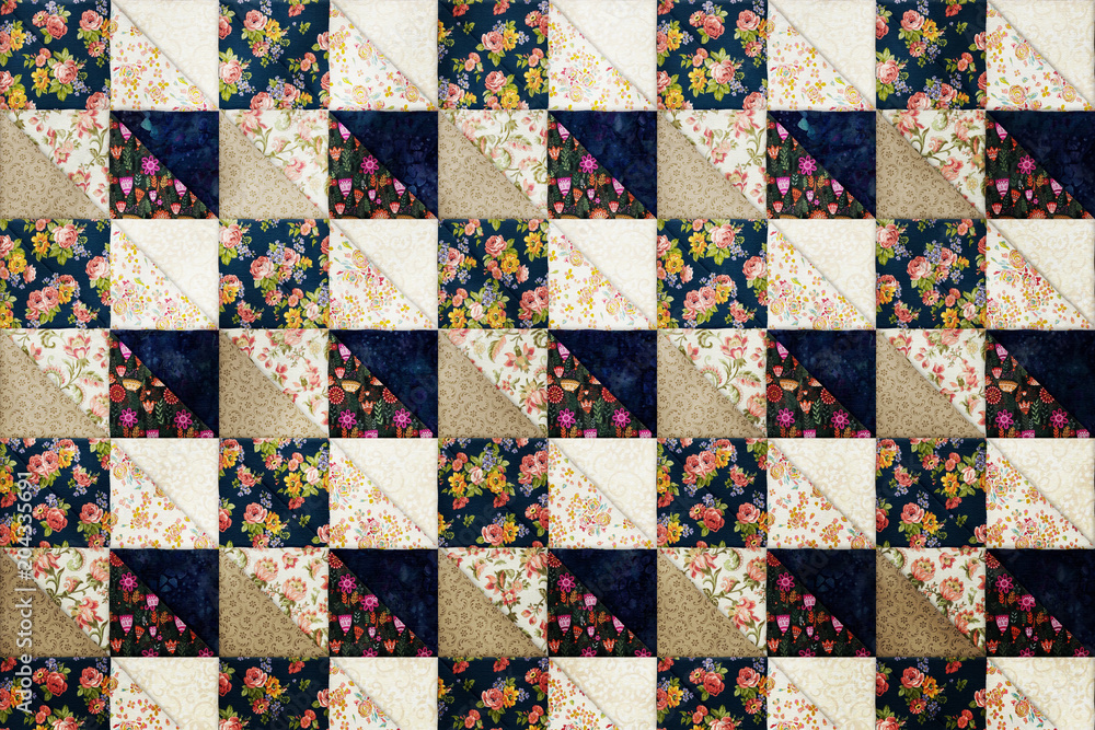 Patchwork Texture Tiles Background Design Effect Wallpaper HD Fabric ...