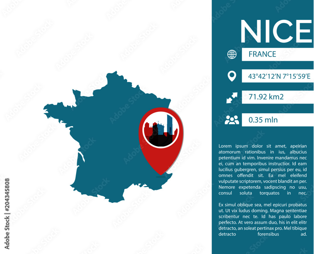 Nice map shape vector infographics template. Modern city data statistic ...