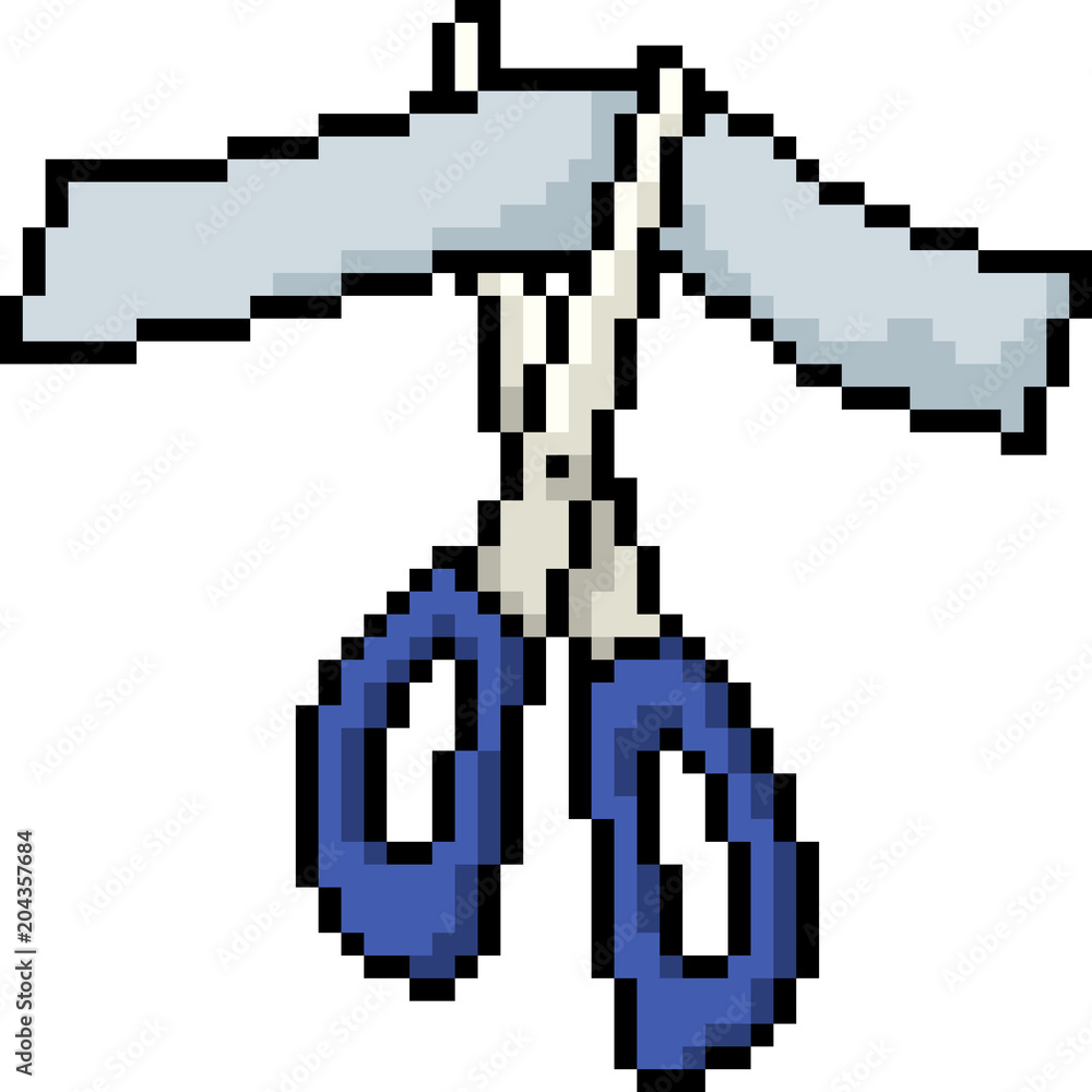 vector pixel art scissor cut Stock Vector | Adobe Stock