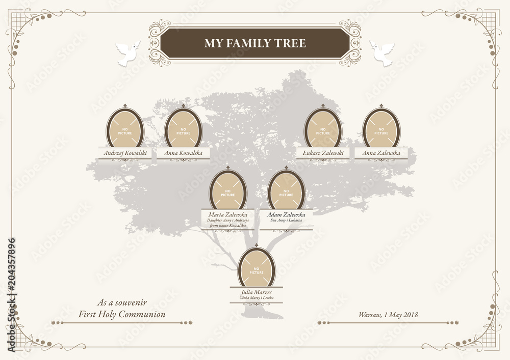 Poster Vector Family Tree, Parents with childrens ANG – Wall Art ...