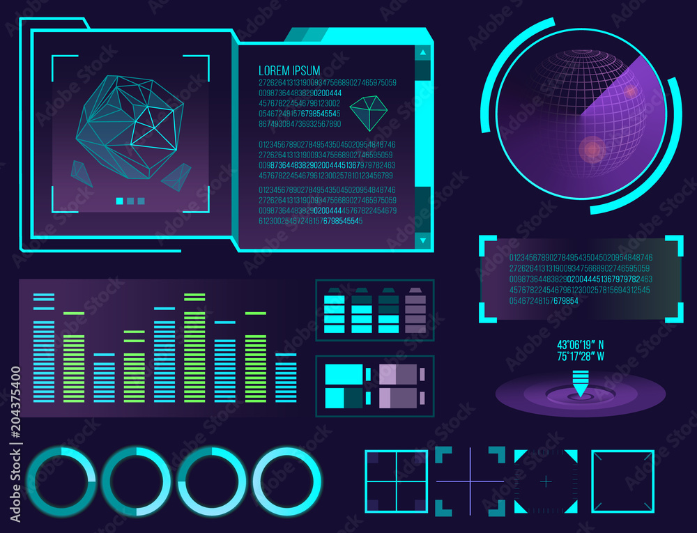 Futuristic interface space motion graphic infographic game and ui ux ...
