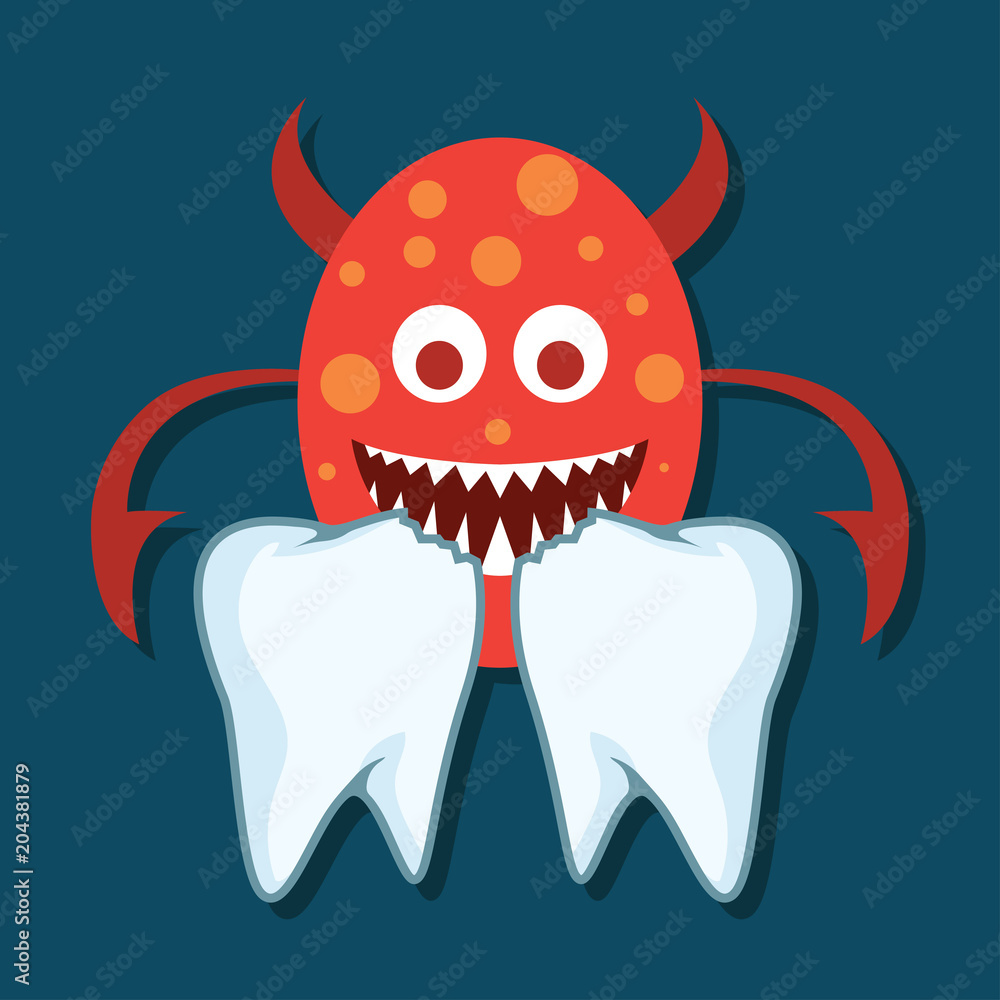 tooth bacteria and tooth for dentistry / stomatologist / dental clinic ...