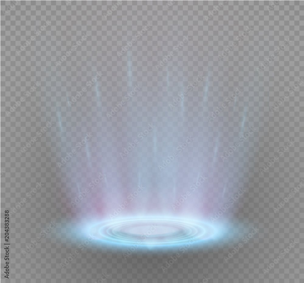 Magic portal of fantasy. Futuristic teleport. Light effect. Light rays ...