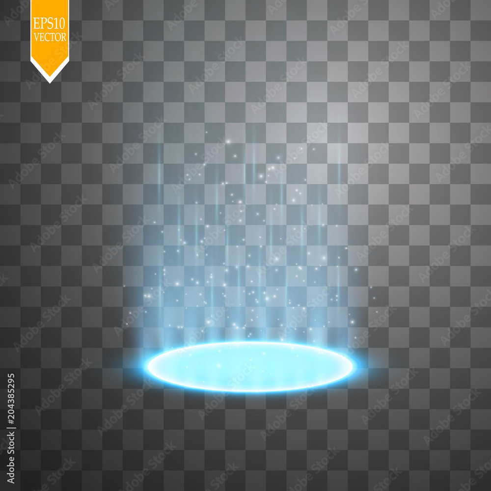 Magic portal of fantasy. Futuristic teleport. Light effect. Light rays ...