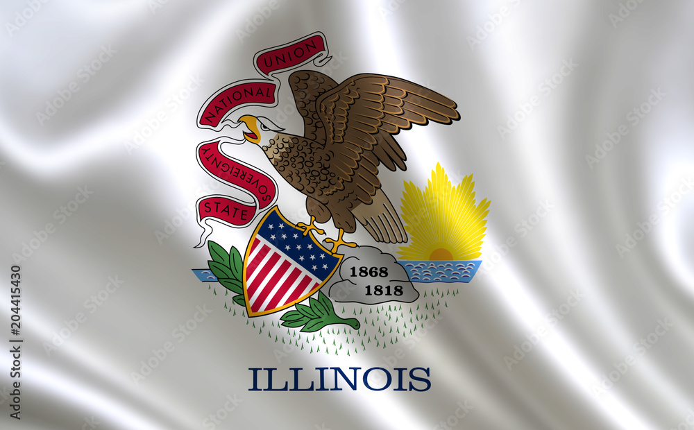 Flag of the state Illinois. A series of "flags of the United States of ...