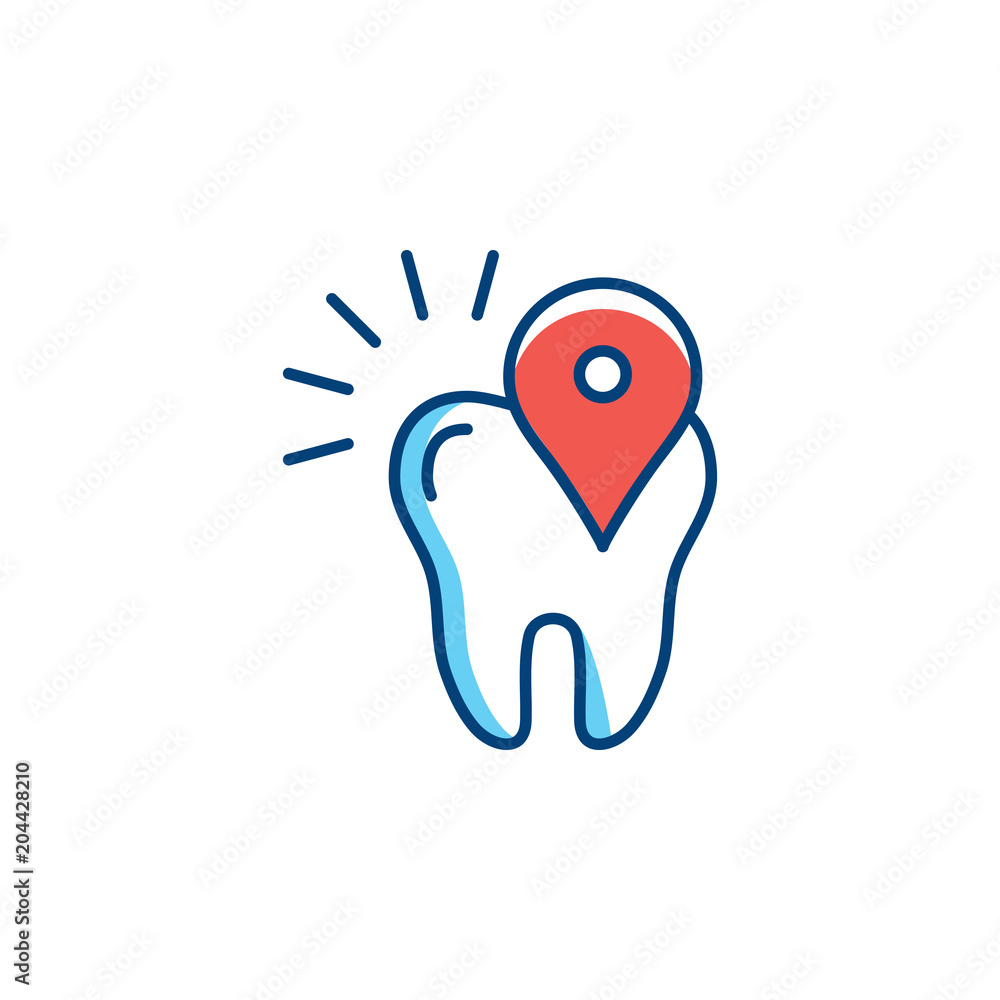 Location icon dental care stomatology. Location pin icon of the dental ...