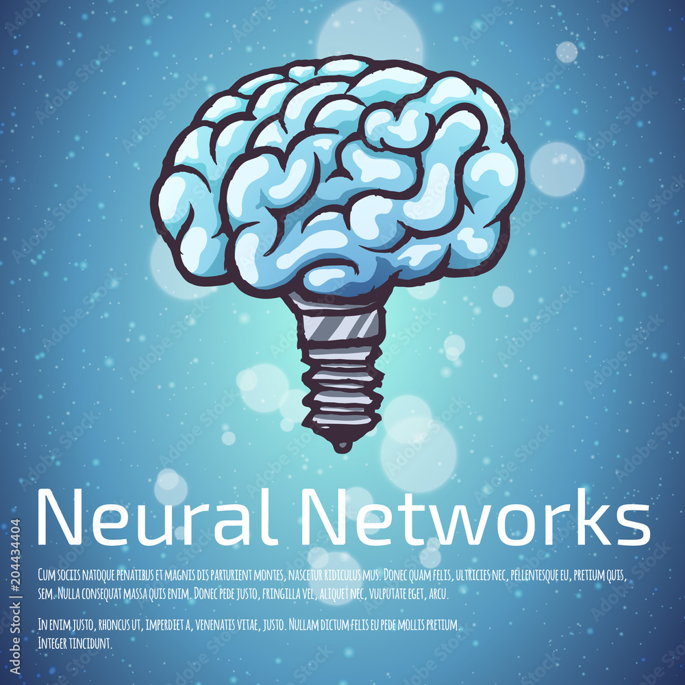 Cartoon illustration of human brain. Stock Vector | Adobe Stock