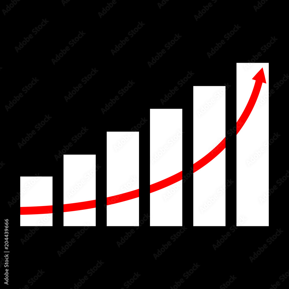 Red Down Arrow Black Background