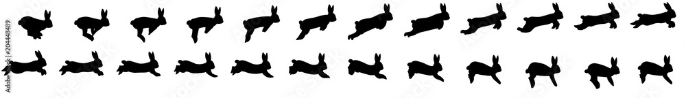 Rabbit run cycle animation spritesheet Stock Vector | Adobe Stock