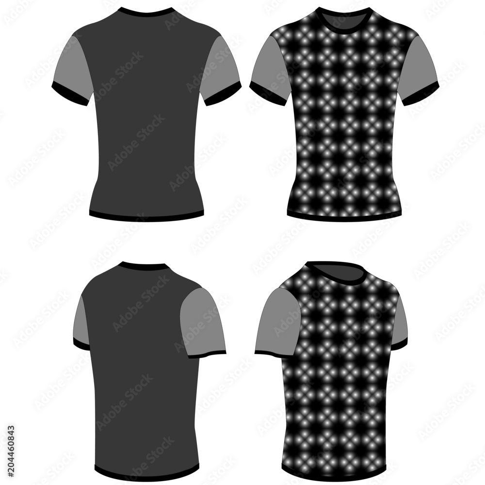Design of T-Shirt with dark grey color back and dark black design front ...