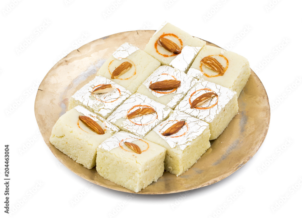 Indian Sweet Food Badam Barfi Also Know As Mithai, barfee, Mawa Barfi ...