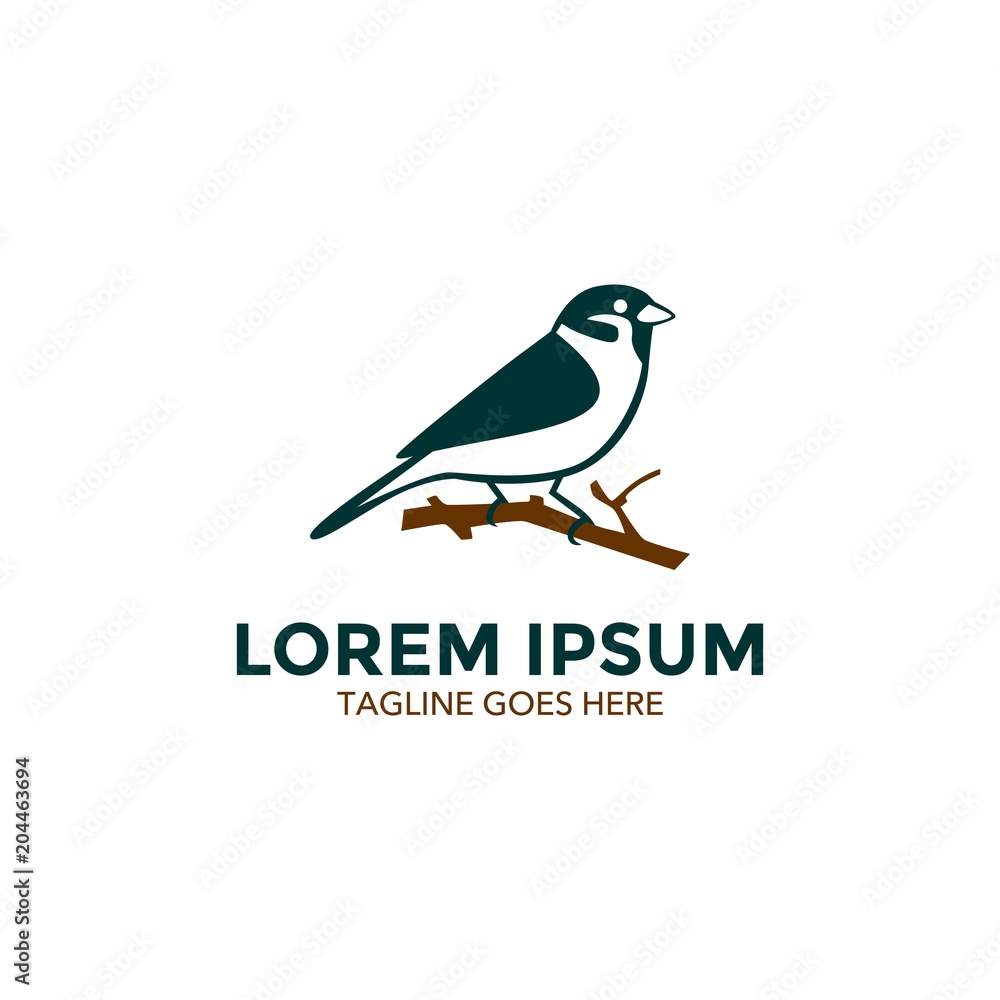 sparrow logo. vector illustration. icon Stock Vector | Adobe Stock