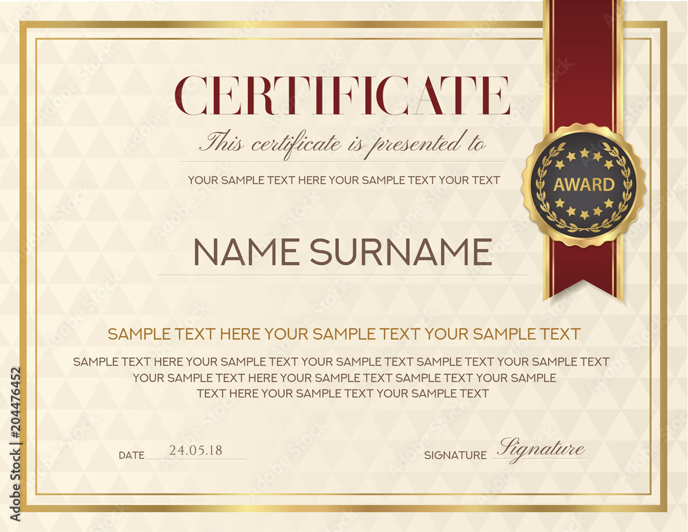 Certificate with abstract background. Design template with abstract ...