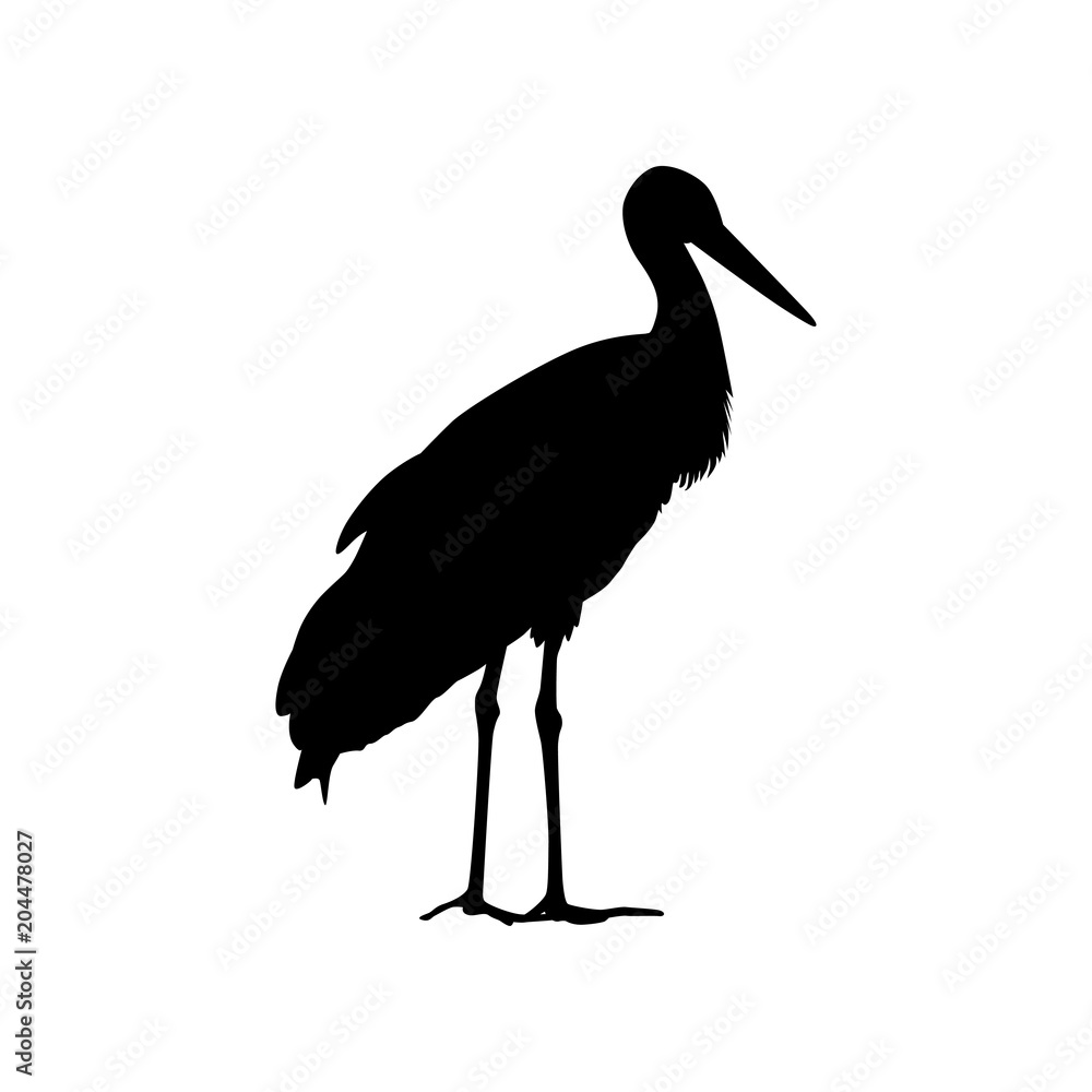 Icono plano cigueña de pie en color negro Stock Vector | Adobe Stock